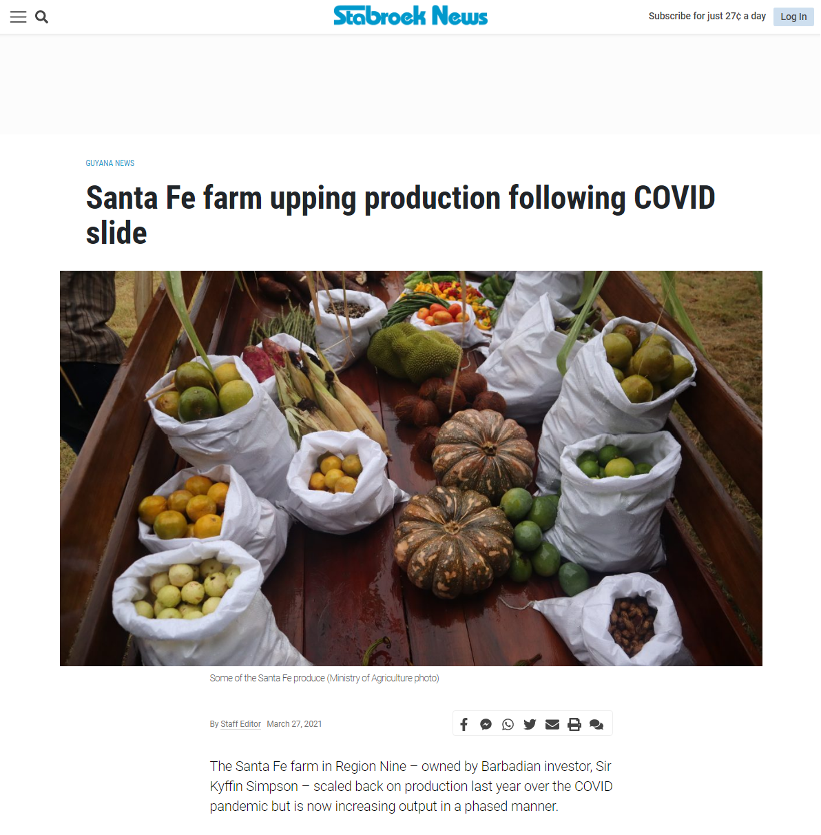 News: Santa Fe farm upping production following COVID slide - Santa Fe Farm